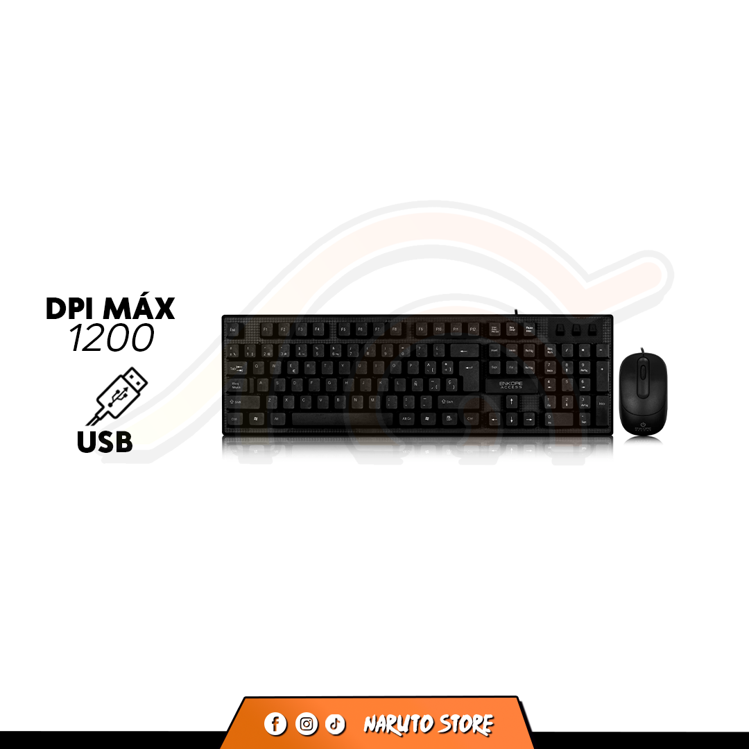 KIT TECLADO Y MOUSE ENKORE ENT 508 ACCESS - Naruto Store